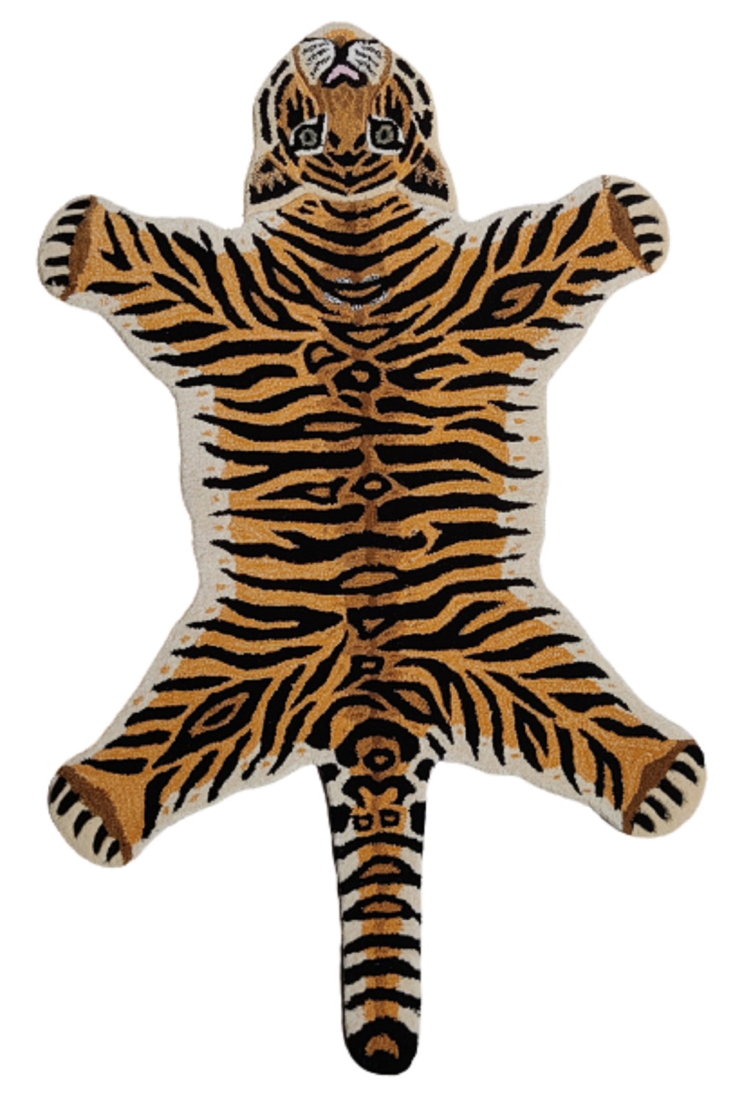 Tiger Mat Hand Tufted Tiger Skin Wool Carpet Home Decorative - Etsy