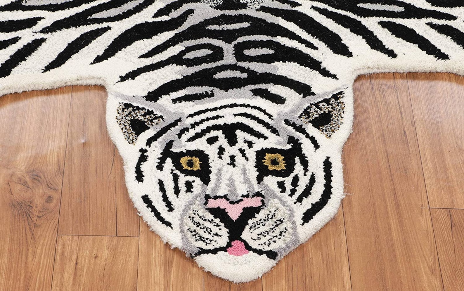 Hand Tufted Tiger 3x5 White Skin Wool Carpet for Living Room - Etsy