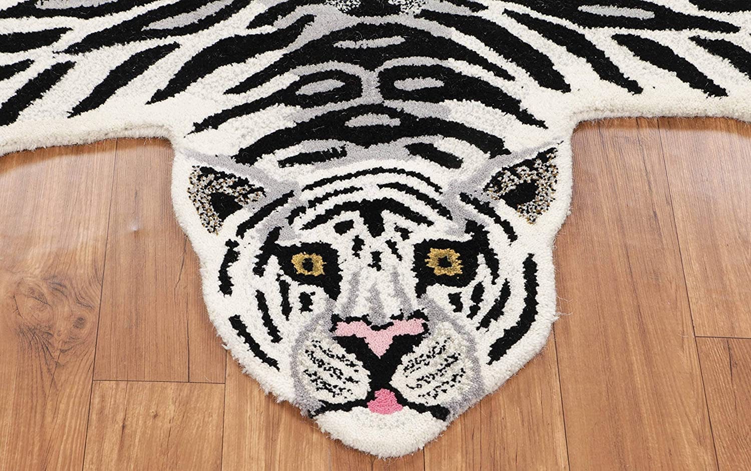 Hand Tufted Tiger 3x5 White Skin Wool Carpet for Living Room - Etsy