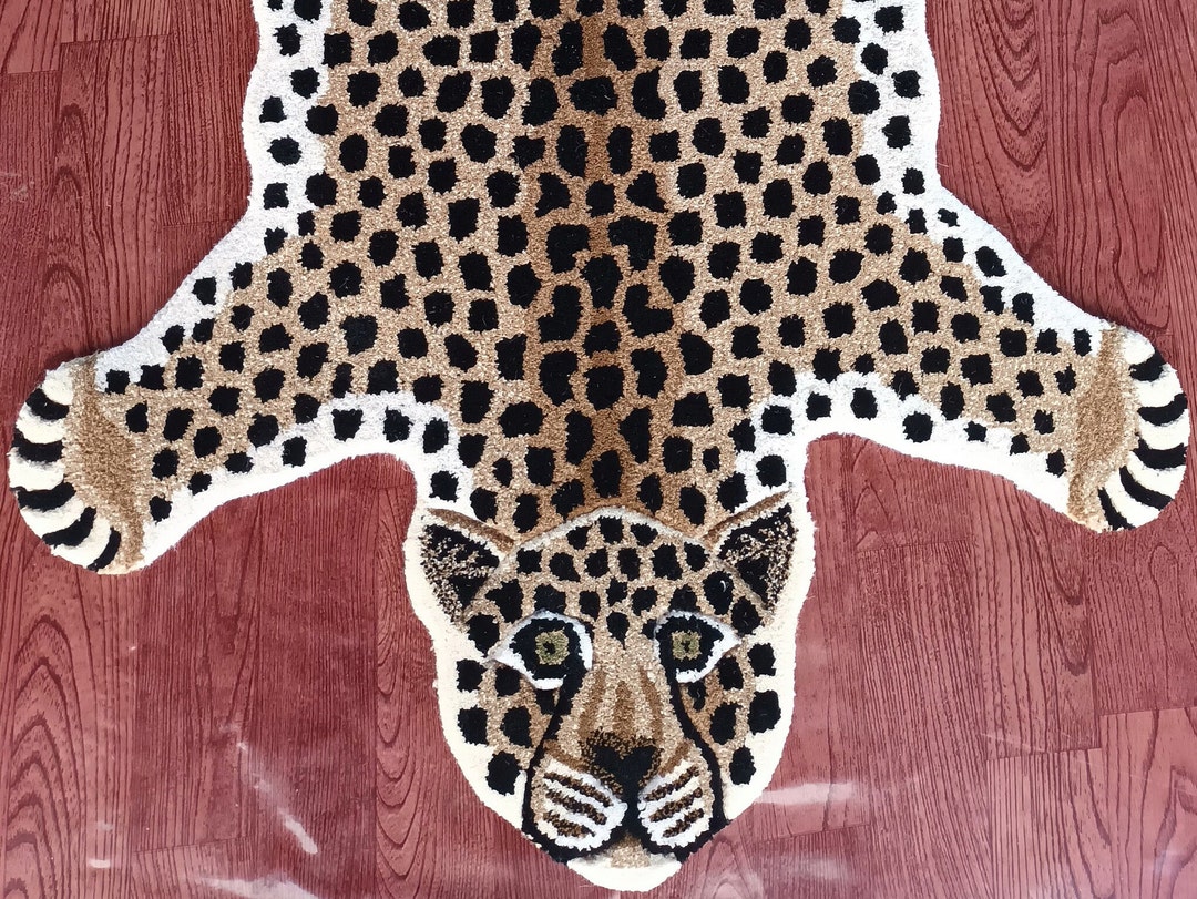 Hand Tufted Leopard RUGS Skin Shape 3' X 5' Handmade - Etsy