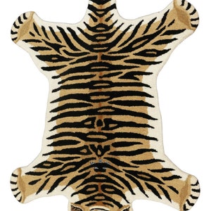 Hand-tufted Tiger Skin Shape Wool Rug Hand Tufted for Living - Etsy