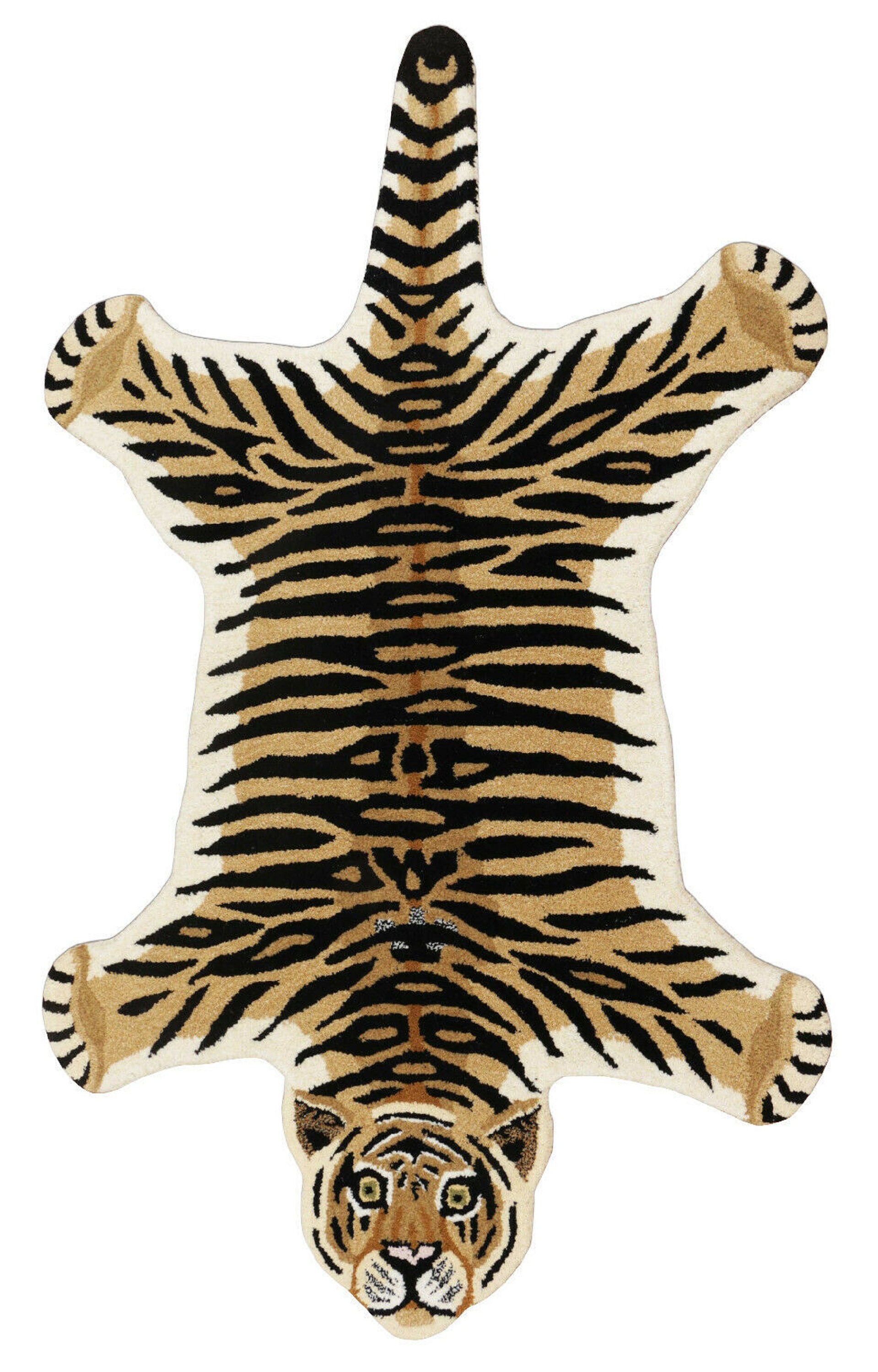 Hand-tufted Tiger Skin Shape Wool Rug Hand Tufted for Living - Etsy