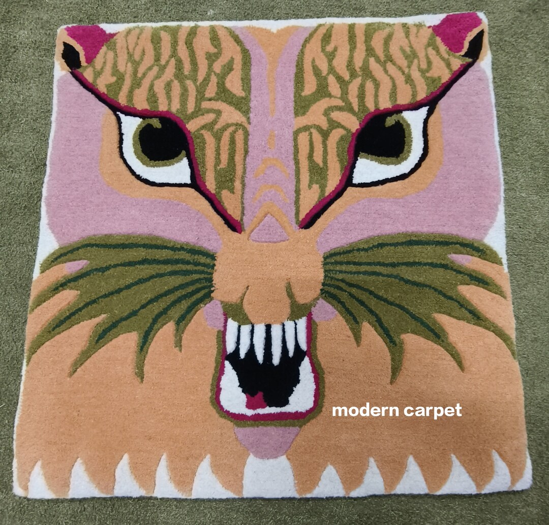 Tibetan Tiger Face Rug 3x3 Feet for Kids First Number Fantastic Rug ...