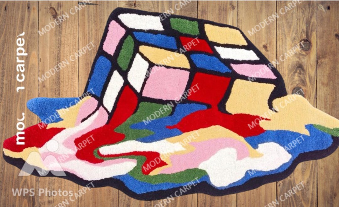 Melting Cube Rugs Hand Tufted Handmade Rug for Living Room, Bedroom ...