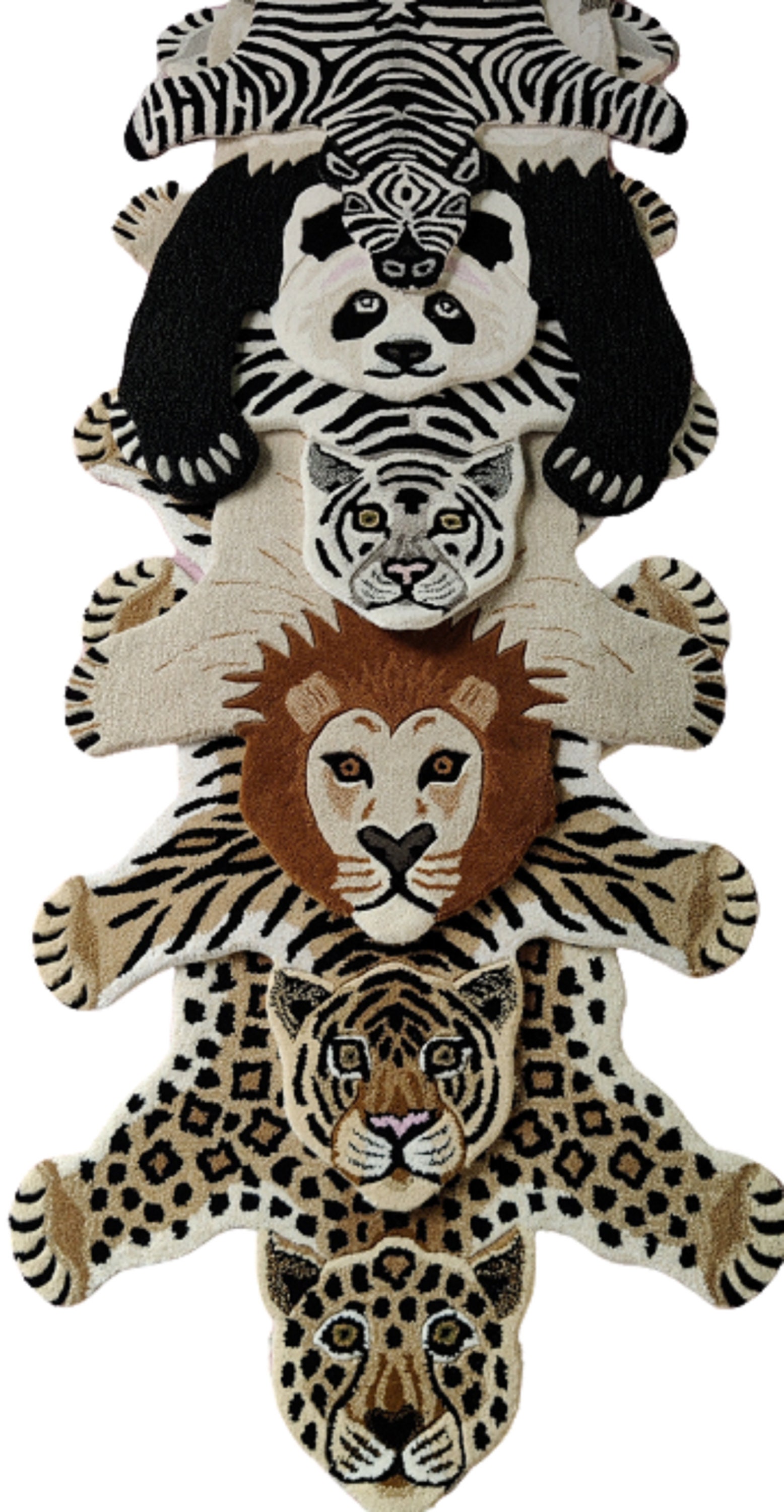 Hand Tufted Tiger 3x5 White Skin Wool Carpet for Living Room - Etsy