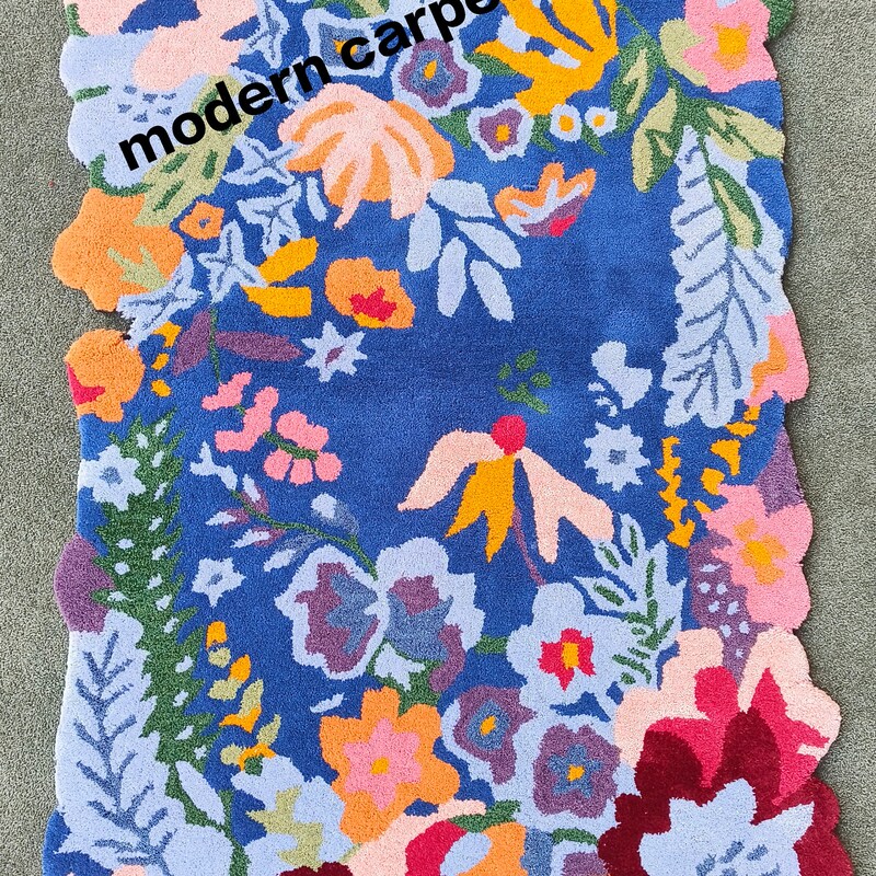 Floral Tufted Rug - Etsy