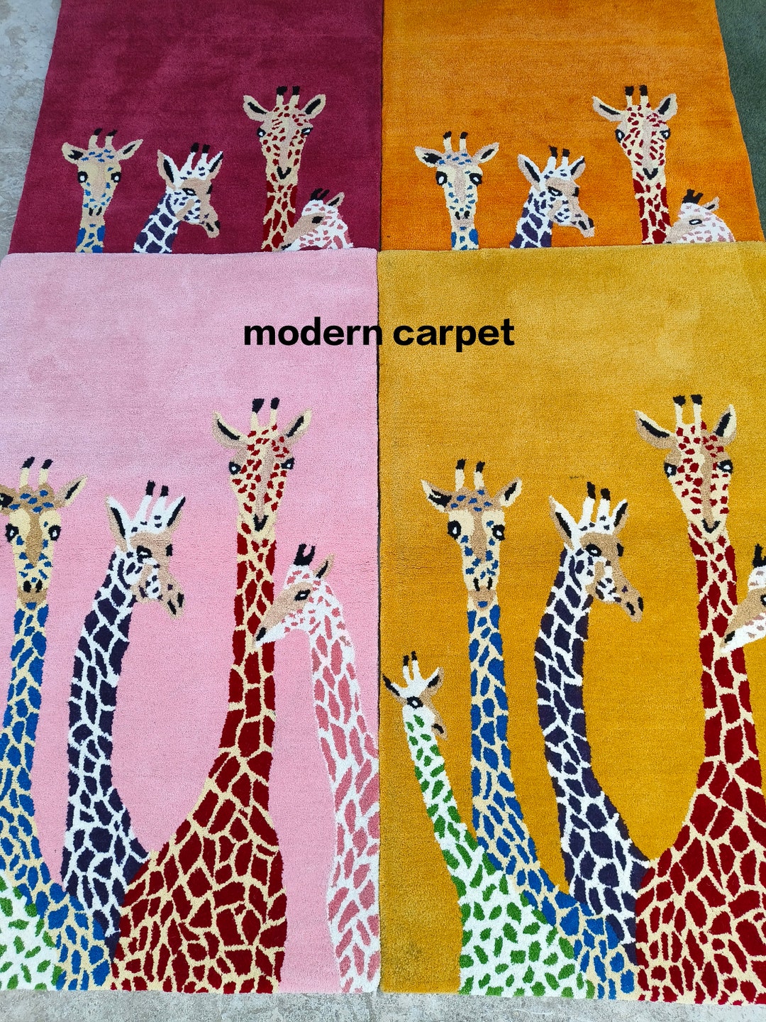 Handmade Tufted Giraffe Kids Rug for Living Room, Bedroom,kidsroom ...