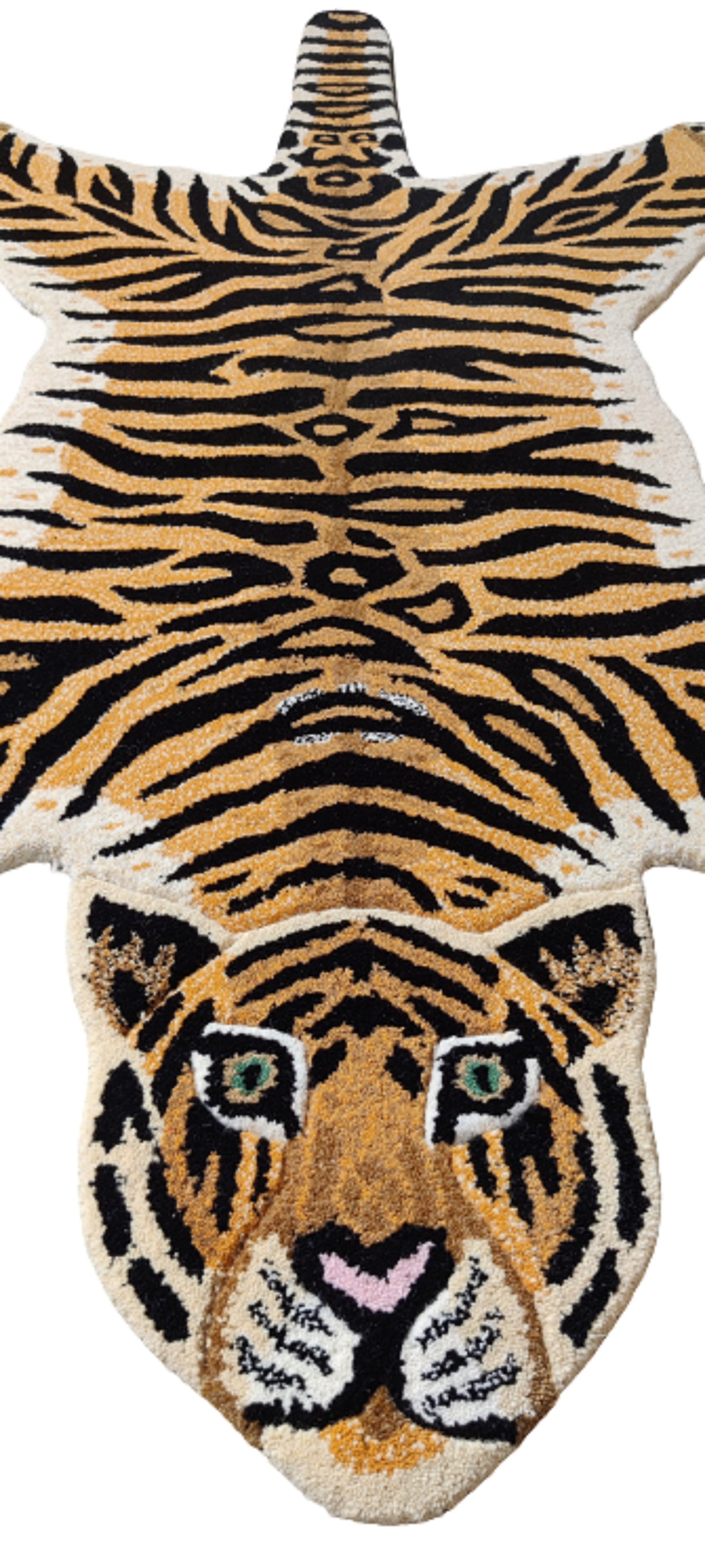 Tiger Mat Hand Tufted Tiger Skin Wool Carpet Home Decorative | Etsy