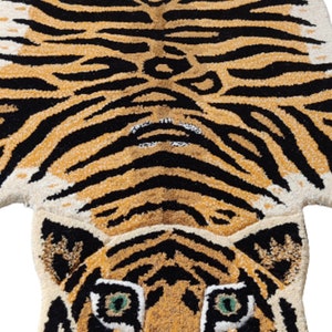 Tiger Mat Hand Tufted Tiger Skin Wool Carpet Home Decorative - Etsy