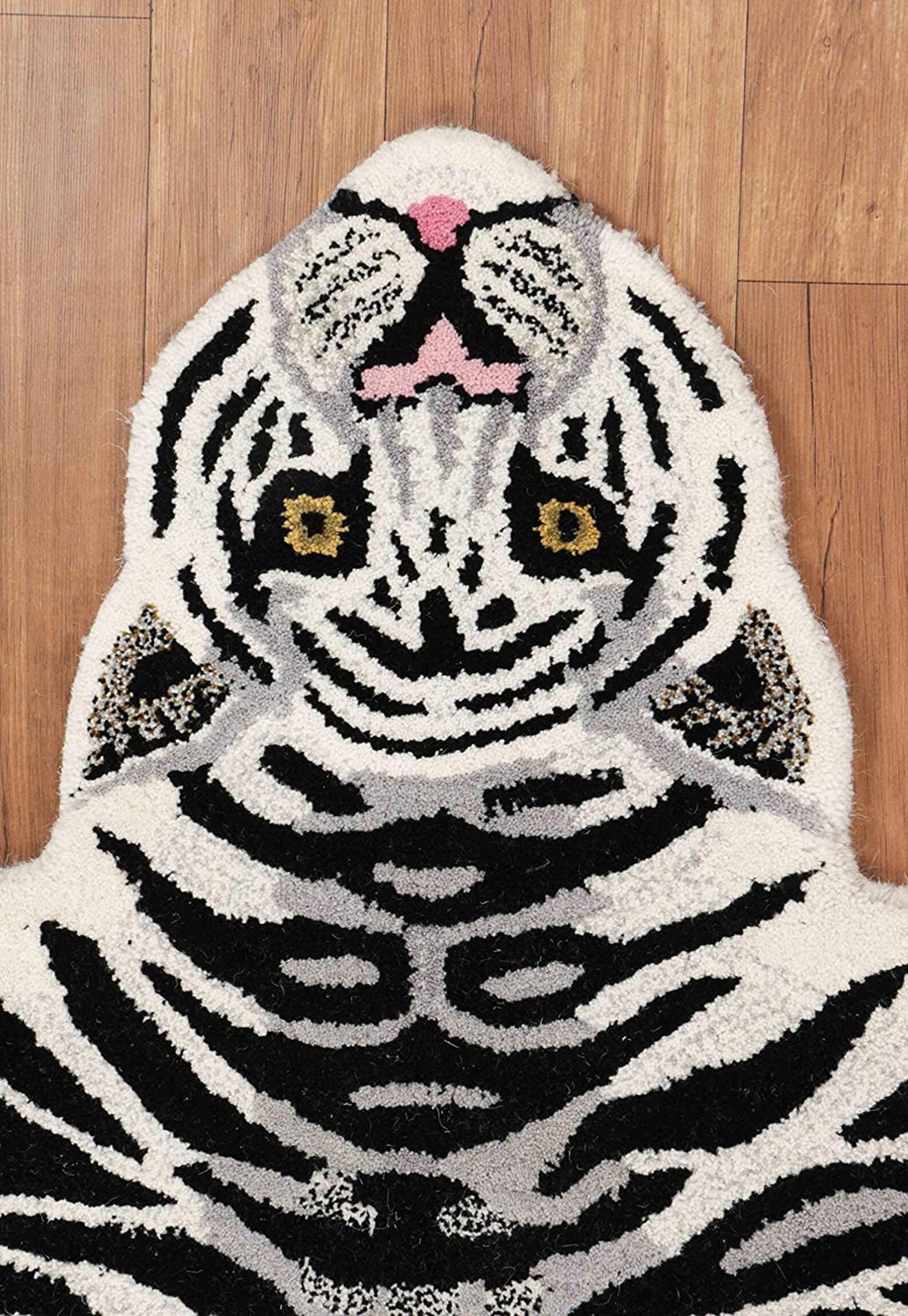 Hand Tufted Tiger 3x5 White Skin Wool Carpet for Living Room - Etsy