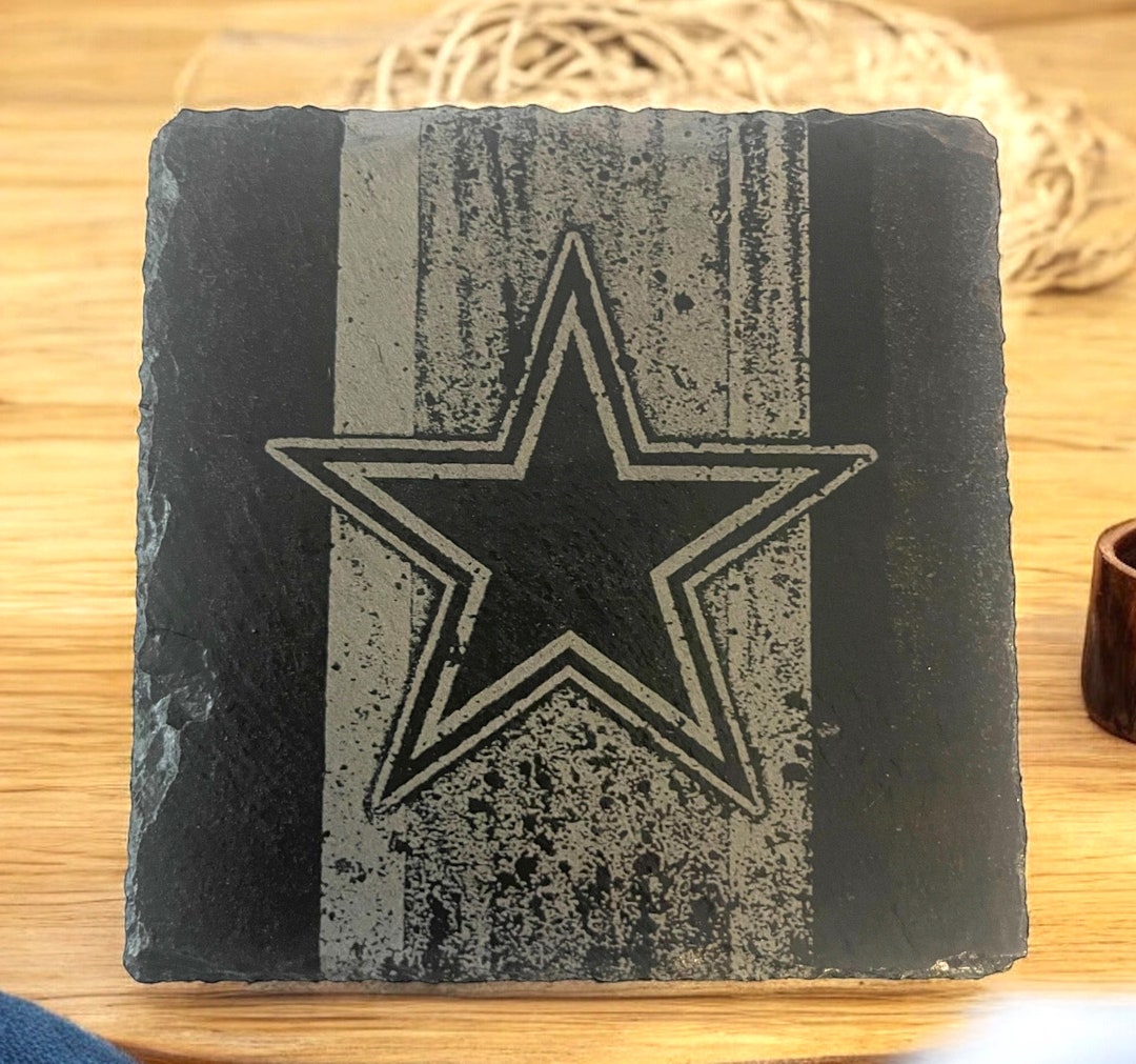 Dallas Cowboys Slate Coasters: Laser Engraved Drink Coasters, Set of 4 ...