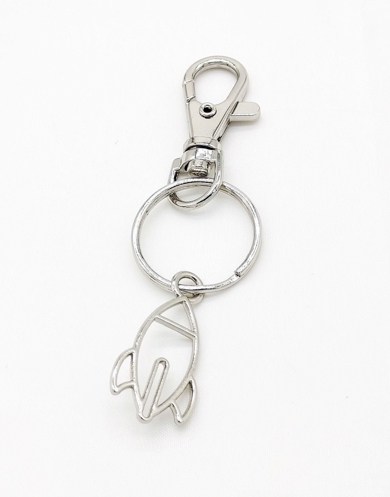 Rocket Zipper Pull Keychain Retro Vintage Style in Silver by M7 - Etsy UK