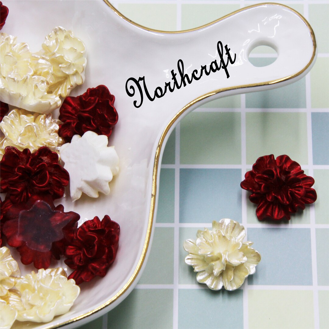 3D Resin Flower Cabochons: Folded Plant Embellishments (25x23x11mm) - Etsy