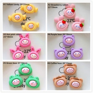 Rabbit Resin Cartoon Simulation Fake Food for DIY Jewelry Making Crafts ...