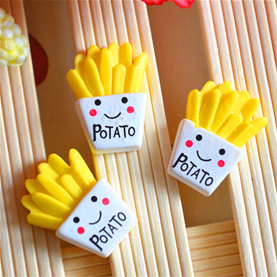 5/10/20/50pcs Resin 3D Potato Chips Food DIY Craft Fit for Bracelet ...
