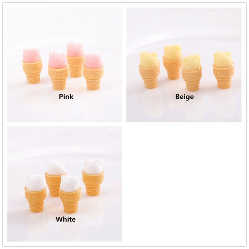 Kawaii Resin Cat Ice Cream Cone: DIY Craft Embellishments (12x20mm) - Etsy