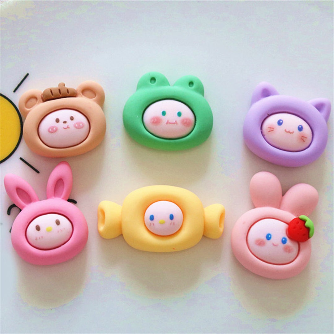 Rabbit Resin Cartoon Simulation Fake Food for DIY Jewelry Making Crafts ...