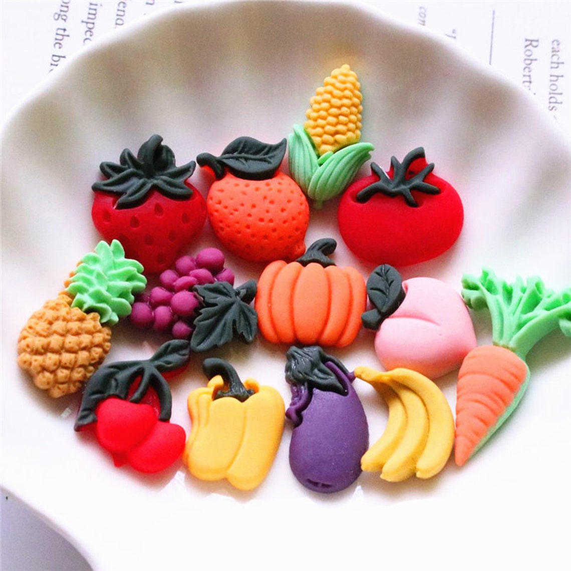 5/10/20/50pcs Resin Fruit Cabochon Flat Back Banana Cherry - Etsy
