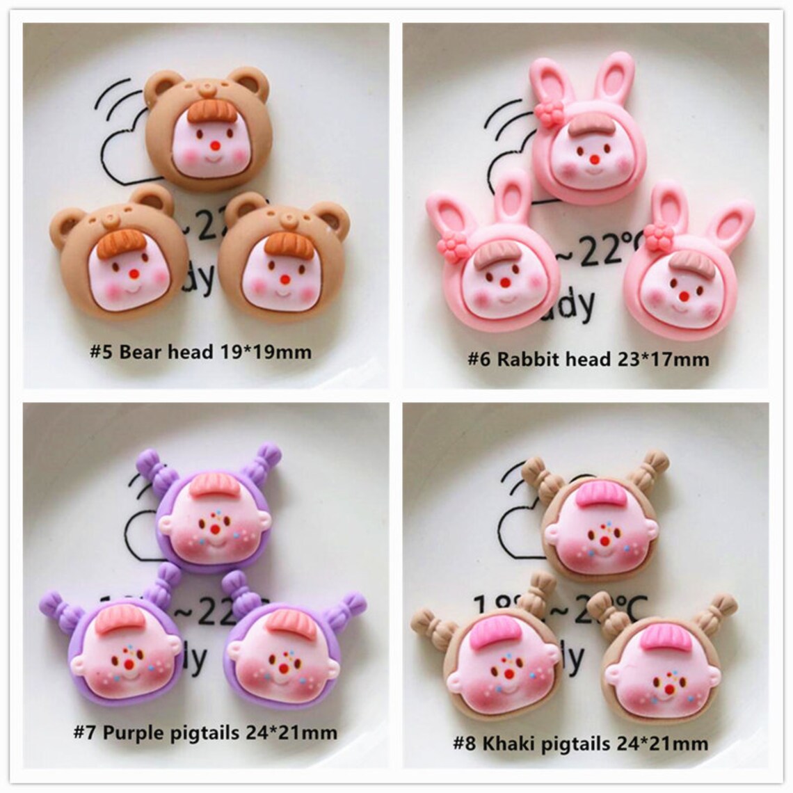 Cute Girl Face Resin Cartoon Simulation Fake Food for DIY - Etsy