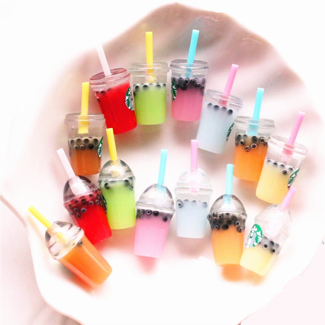 5/10/20/50pcs Miniature 3D Pearlescent Milk Tea Cups Deco - Etsy