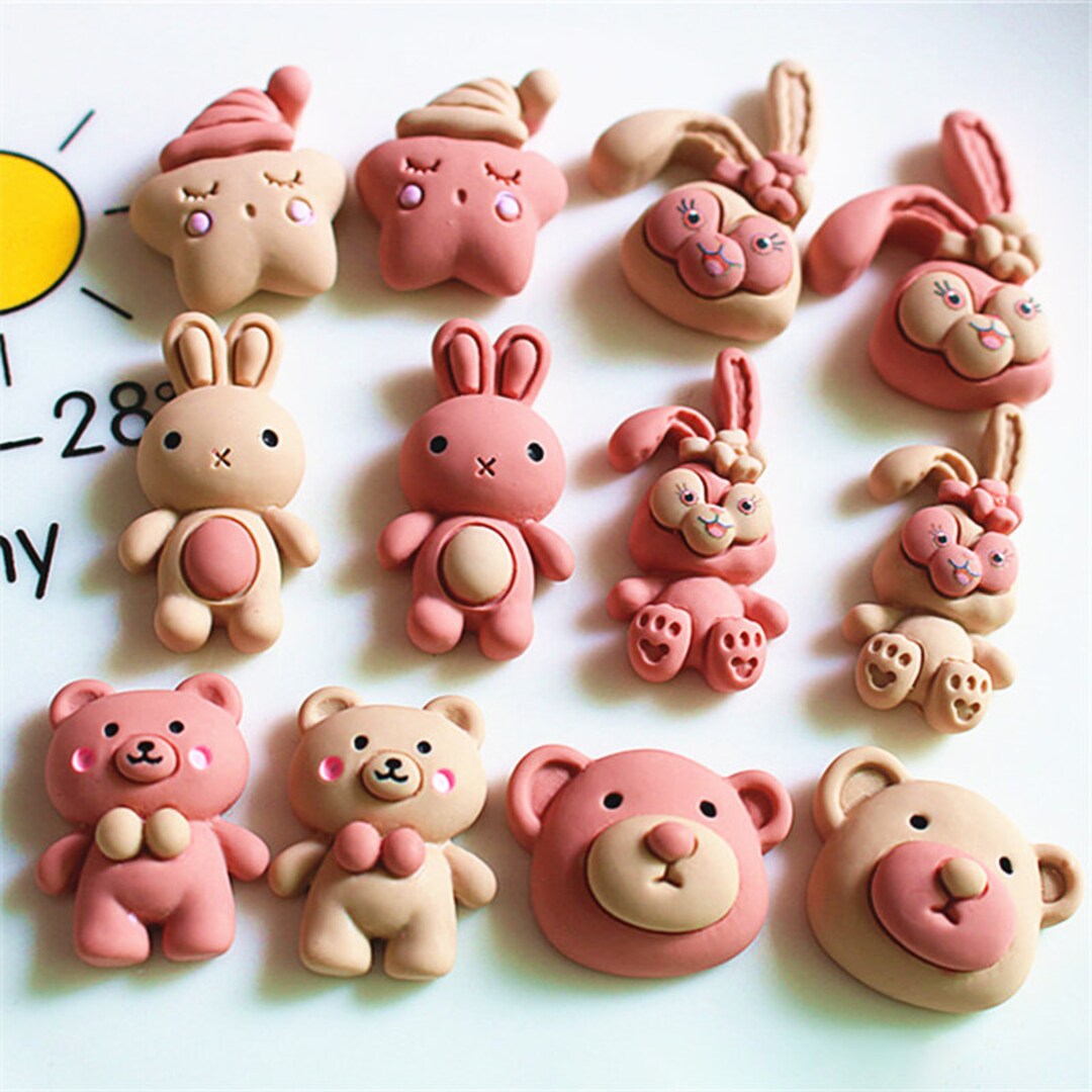 Bear Rabbit Star Resin Cartoon Simulation Fake Food for DIY Jewelry ...