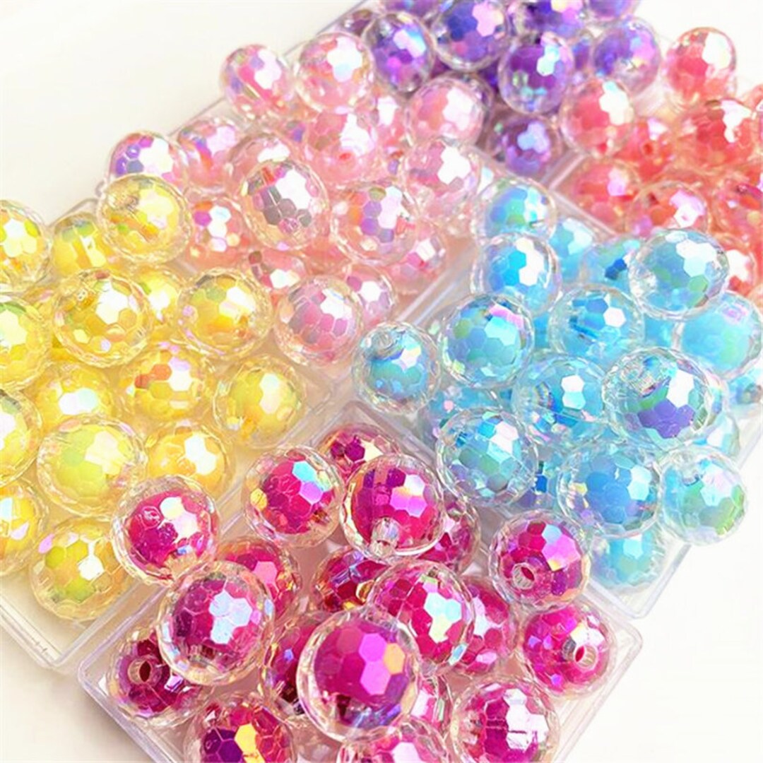 10pcs Beaded Jewelry Accessories AB Color Earth Round Bead Necklace ...