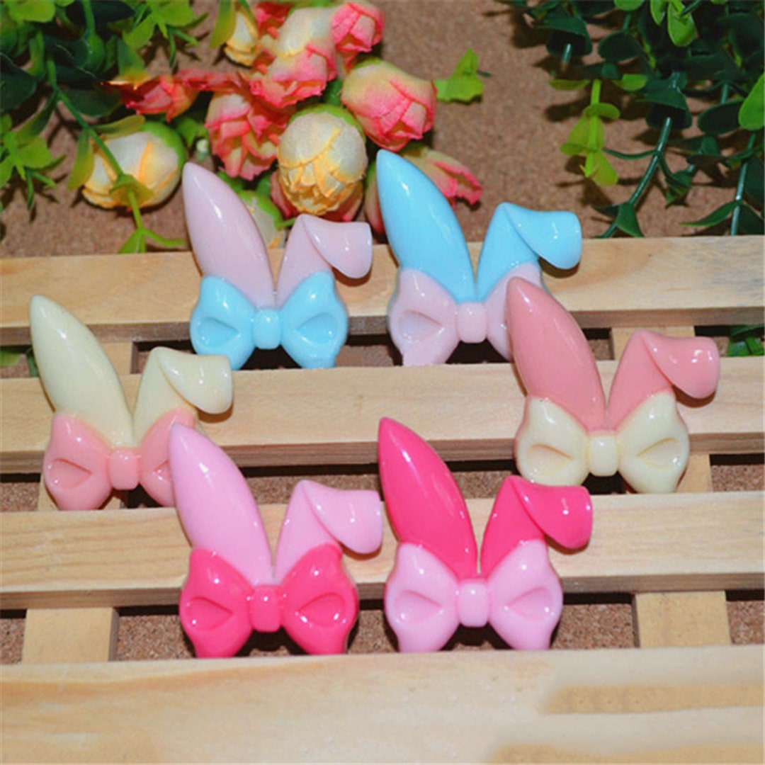 Resin Rabbit Ear Bow Cabochons: DIY Jewelry Making Supplies (41x31mm ...