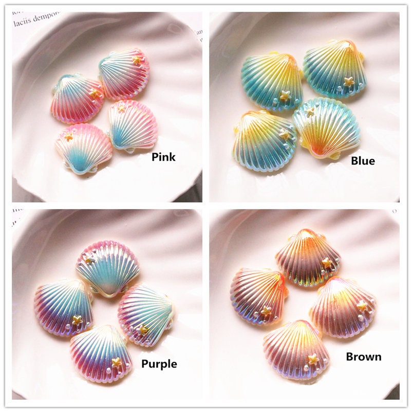 5/10/20/50pcs Ocean Shell Resin Flatback for Hair Clip DIY - Etsy