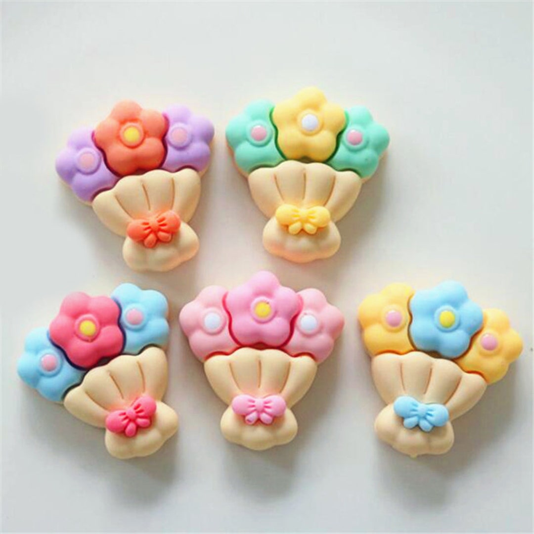 Bouquet of Flowers Resin Cartoon Simulation Fake Food for DIY Jewelry ...