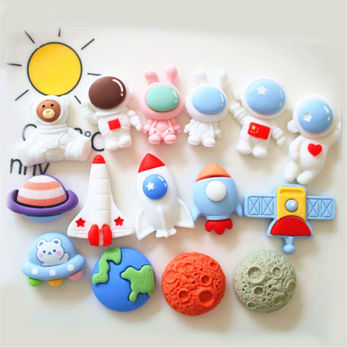 Resin Astronaut Charms: Space Rocket Miniature Doll Accessories - Etsy