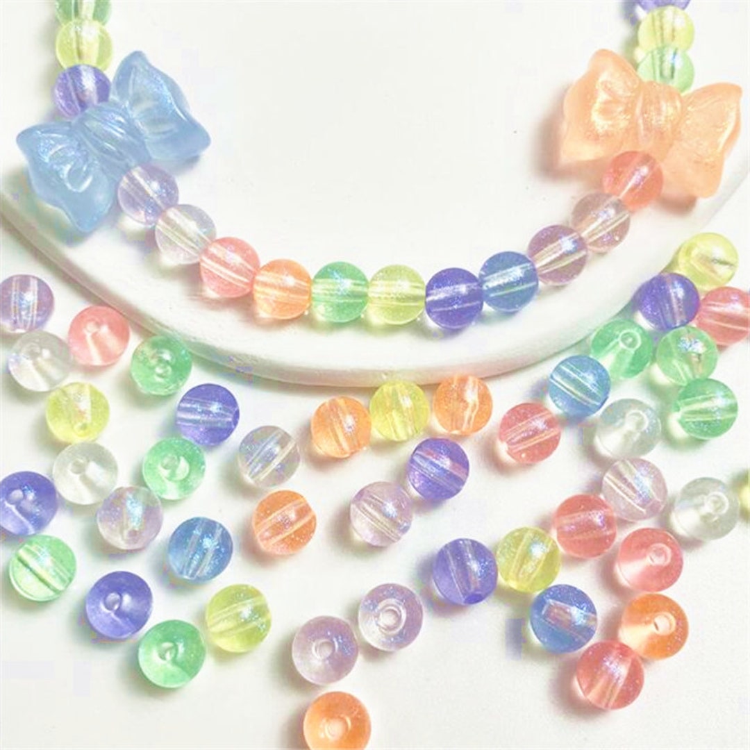100 Pastel Mermaid Resin Round Beads: DIY Jewelry Accessory - Etsy