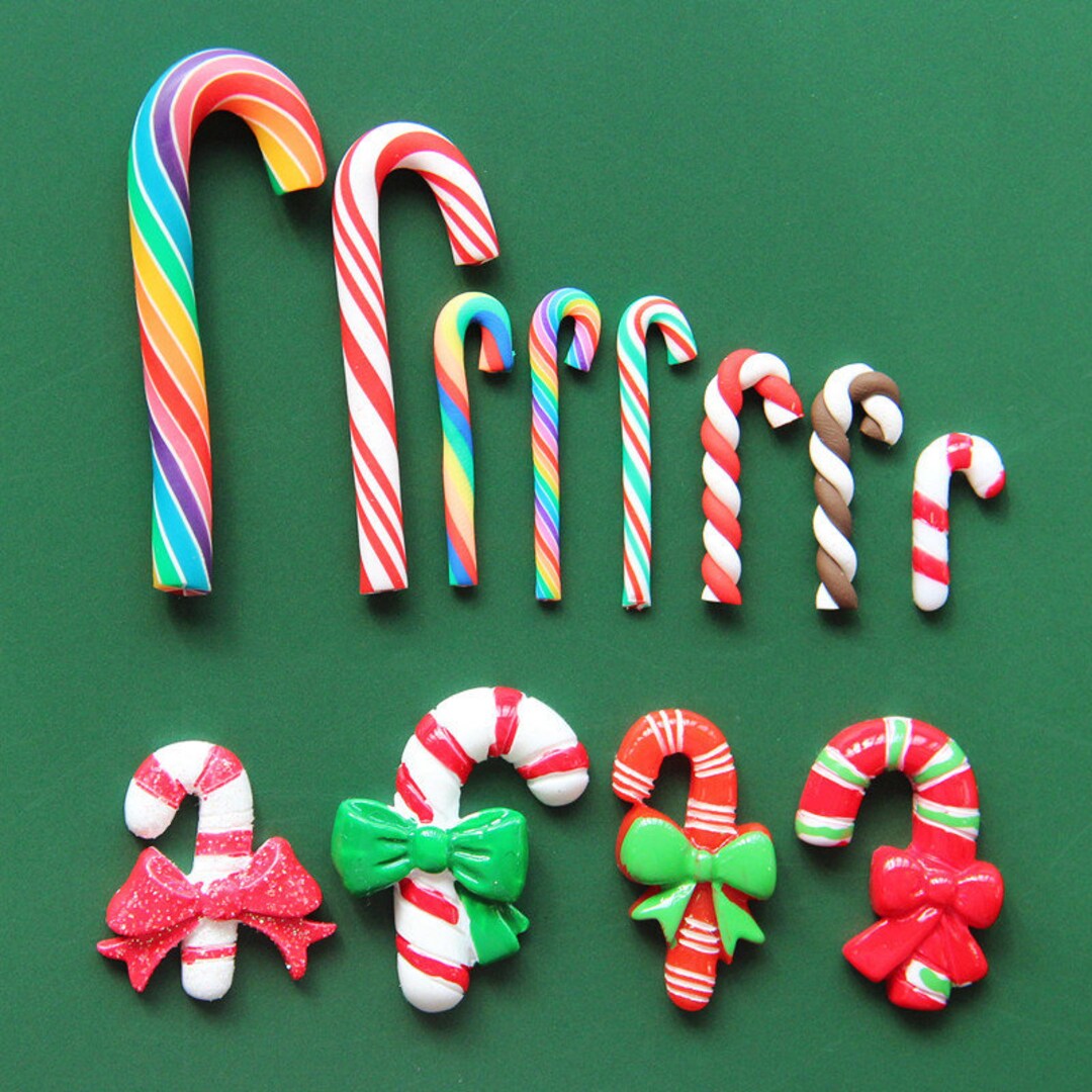 10pcs Christmas Resin Candy Cane Charms: DIY Craft Supplies - Etsy