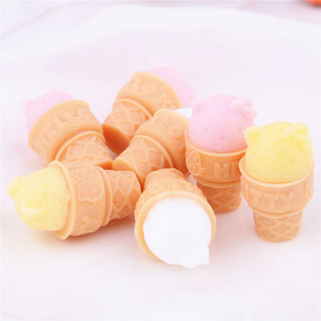 Kawaii Resin Cat Ice Cream Cone: DIY Craft Embellishments (12x20mm) - Etsy