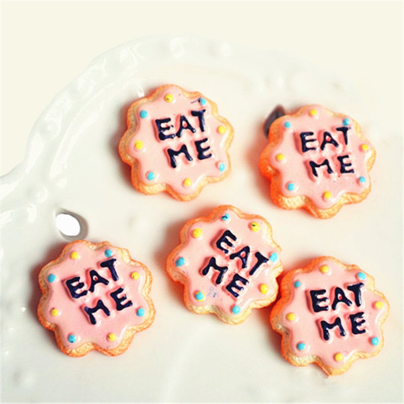 5/10/20/50pcs Eat Me Cookies Dessert Resin Flatback Cabochon | Etsy