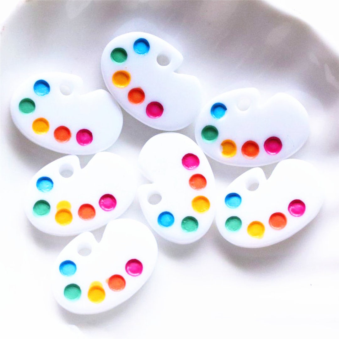 Resin Palette Cabochons: Colorful DIY Craft Embellishments (23x16mm) - Etsy