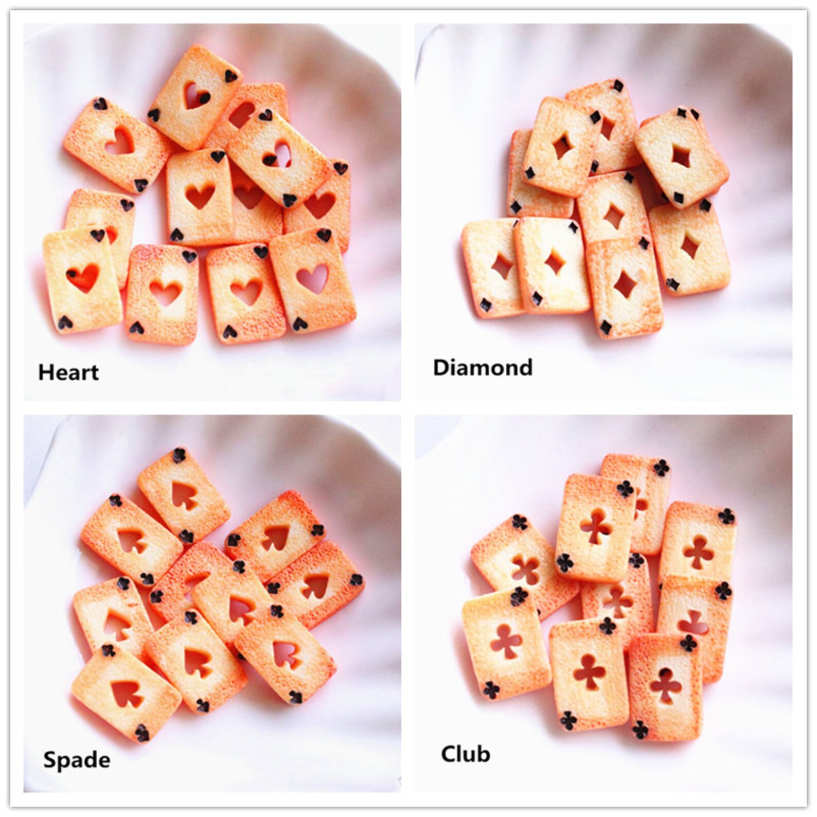 5/10/20/50pcs Resin Playing Card Cookies Flatback Cabochon - Etsy