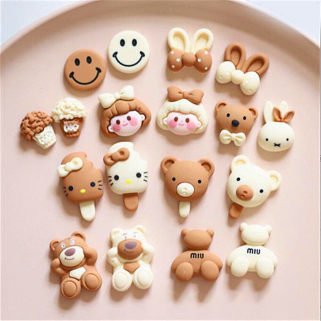 Resin Kawaii Cabochons: Smile, Bear, Bow - DIY Embellishments (2.5cm ...