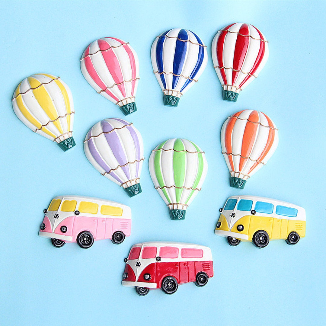 5pcs Hot Air Balloon Bus Resin Crafts Accessories Soft Clay Handcrafts ...