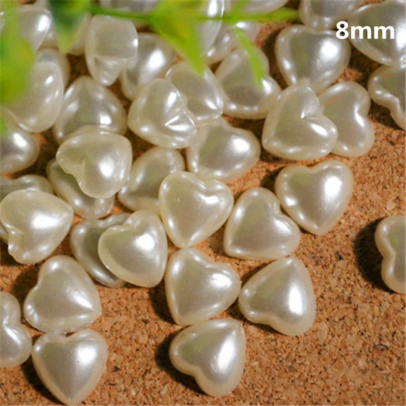 100pcs Heart Flat Pearl Flatback for Jewelry Making DIY - Etsy