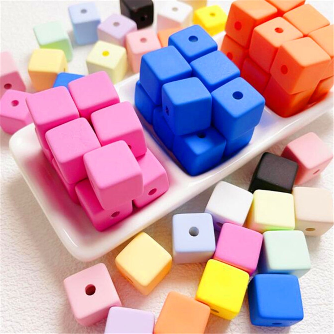 10pcs Resin Cube Beads: Large Hole DIY Jewelry Making, Phone Straps ...