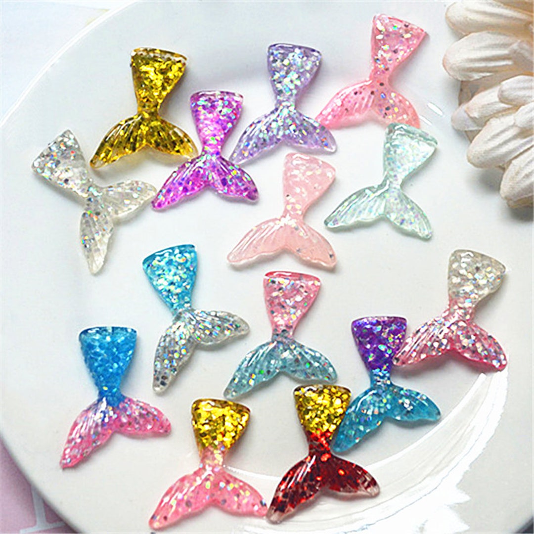 5/10/20/50pcs Resin Mermaid Fish Tail Decoration Crafts Flatback ...
