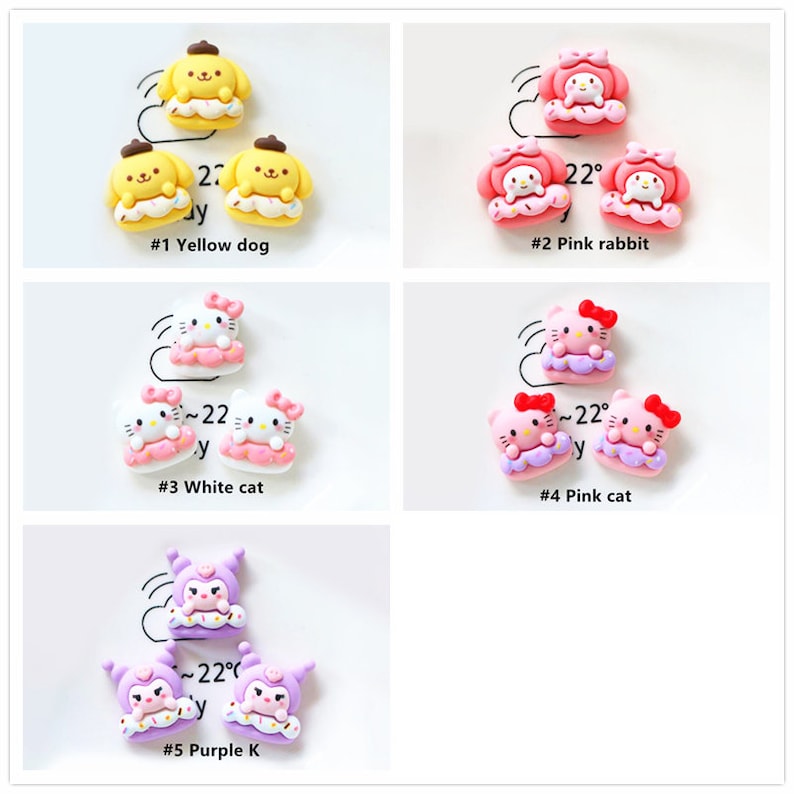 Resin Cartoon Animal Fake Food Charms: DIY Jewelry Making (20x18mm) - Etsy