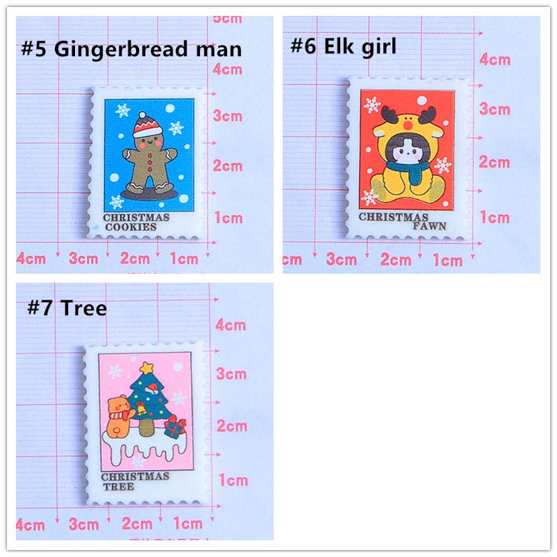 Resin Christmas Stamp Cabochons: Kawaii DIY Embellishments - Etsy UK