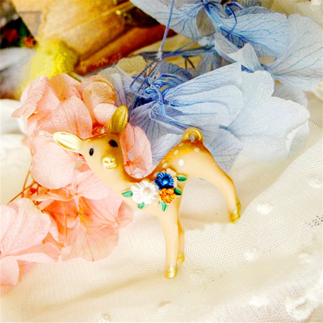 5pcs Sika Deer Resin Crafts Accessories Soft Clay Handcrafts DIY Sewing ...