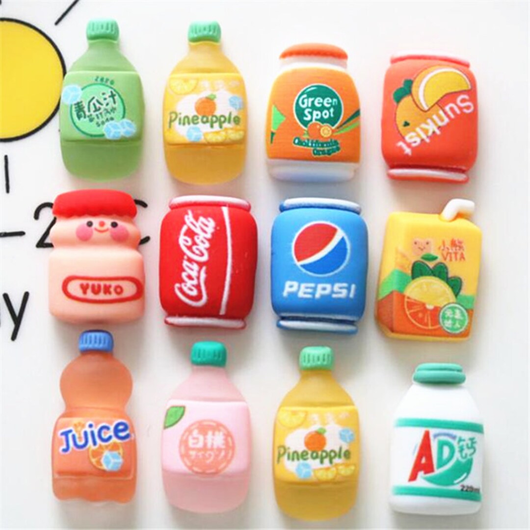 Cute Drink Bottle Resin Cartoon Simulation Fake Food for DIY Jewelry ...