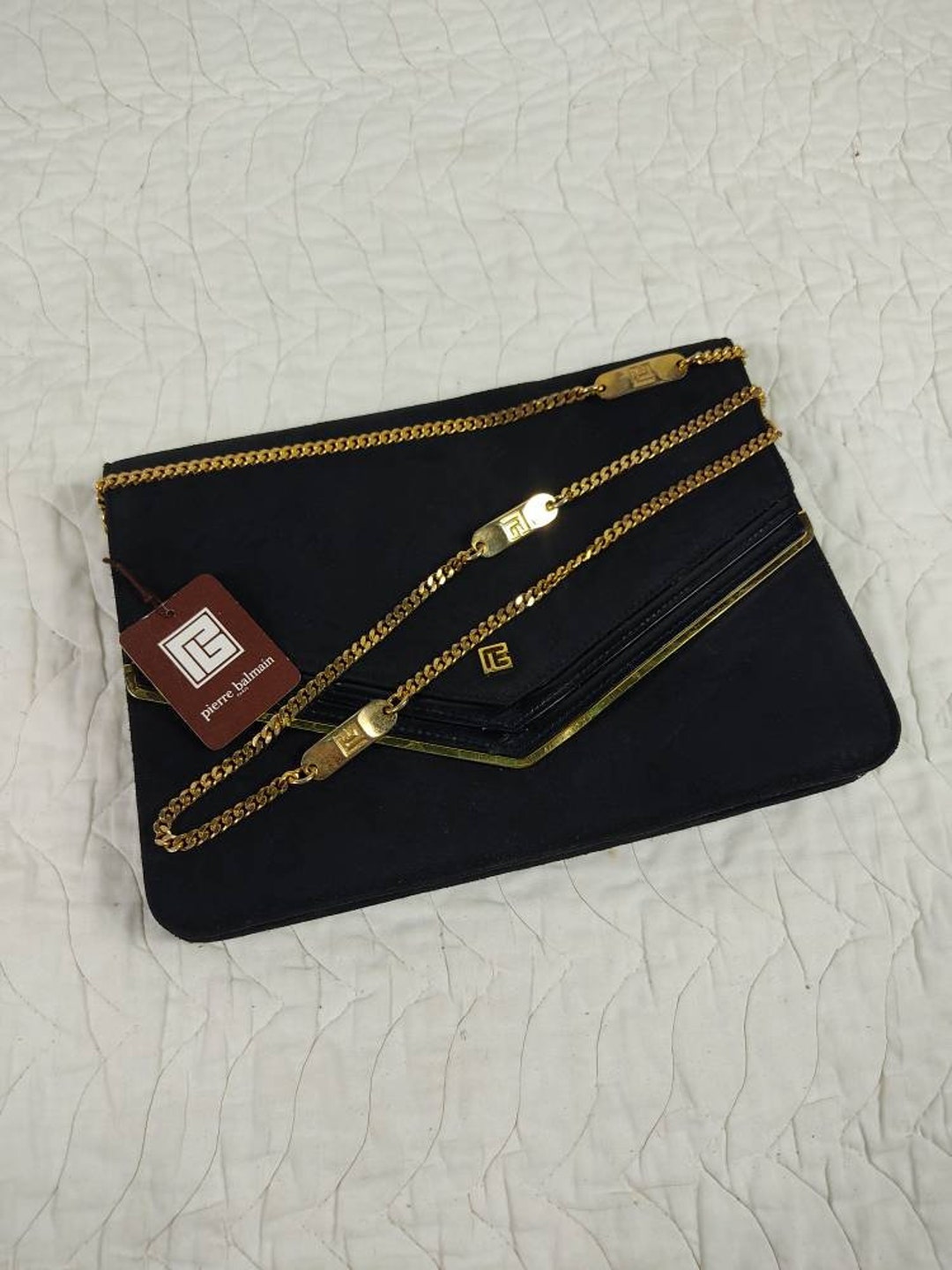 Vintage Pierre Balmain Paris Flap Shoulder Bag With Gold Chain - Etsy