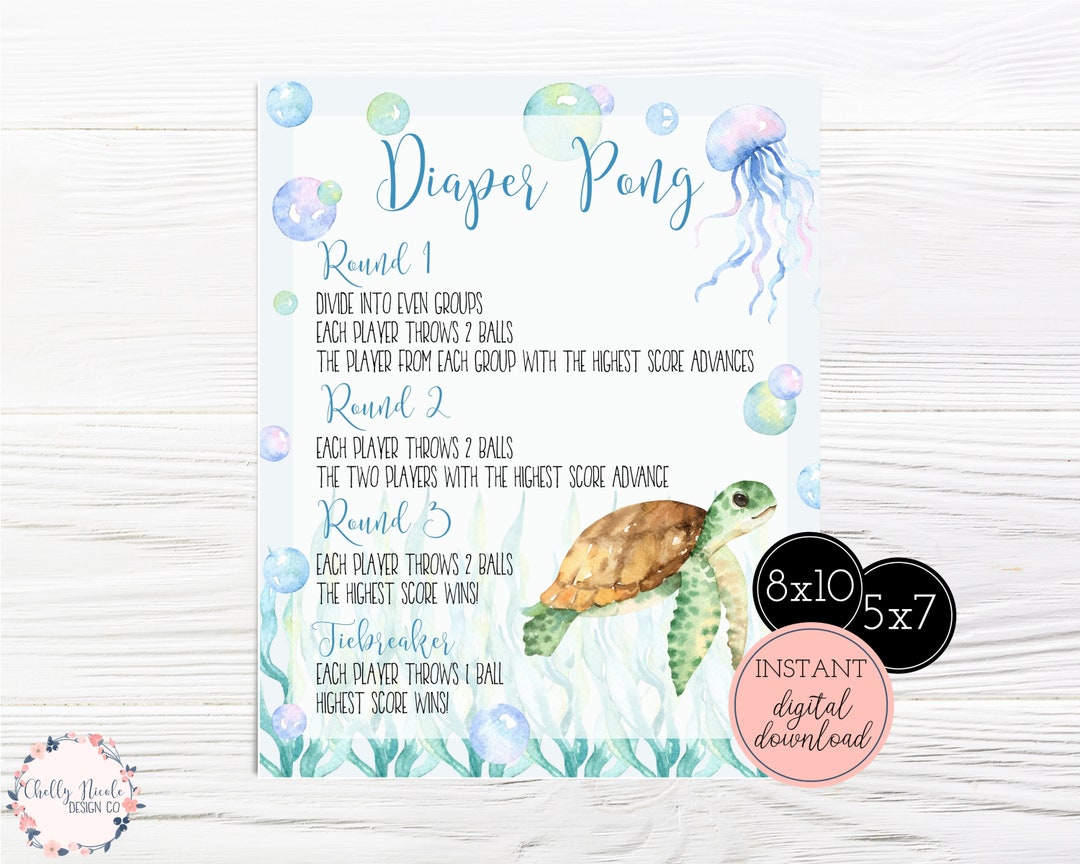 Printable Diaper Pong Sign Ocean Sea Turtle Baby Shower Sign Etsy printable-diaper-pong-sign-ocean-sea-turtle-baby-shower-sign-etsy