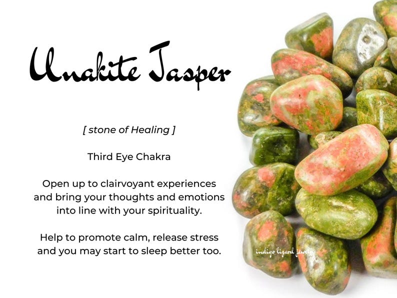 Handmade Unakite Jasper Necklace: Raw Stone Sterling Silver Gemstone ...