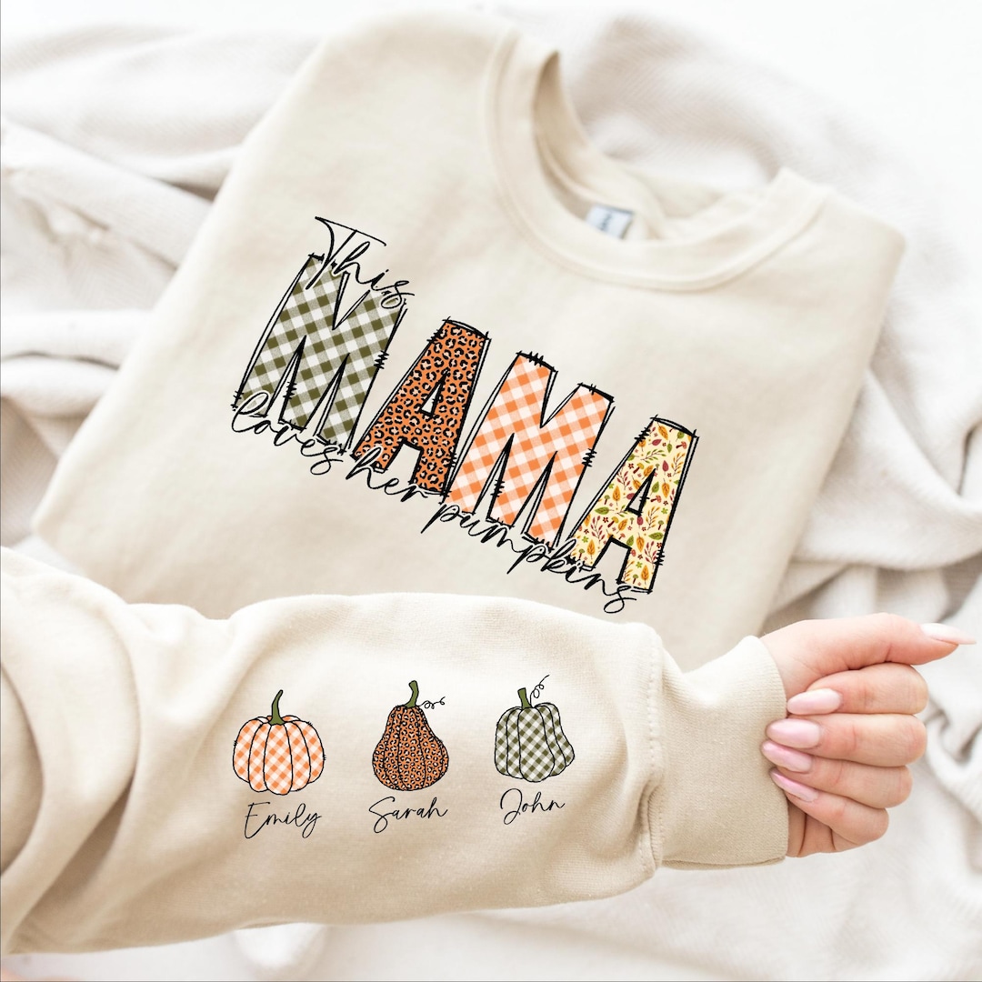 Custom This Mama Loves Her Pumpkins Sweatshirt, Custom Fall Mama ...