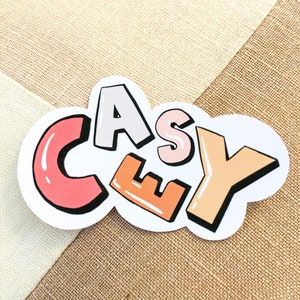 Custom Name Sticker: Colorful Funky Pastel Personalized Stickers of ...